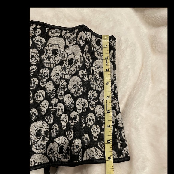 Tops | Gothic Black And White Skull Corset Size Xl | Poshmark